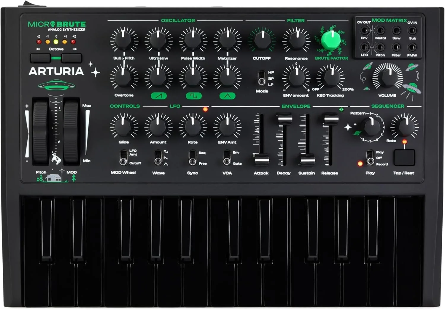 Arturiaの25鍵モノフォニック・アナログシンセ MicroBrute UFO - Kotaro Studio